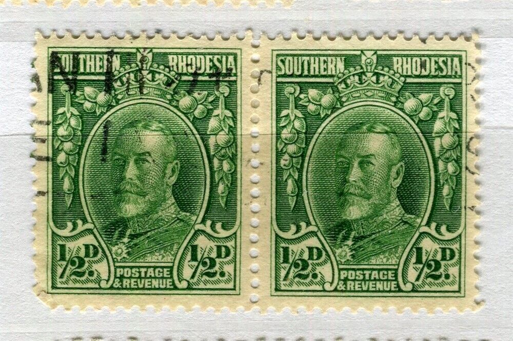 RHODESIA; 1930s early GV portrait type issue used Shade of 1/2d. value ...