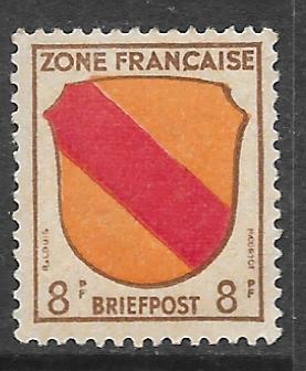 Germany French Zone 4N4: 8pf Baden Arms, MNH, F-VF | Europe - Germany ...