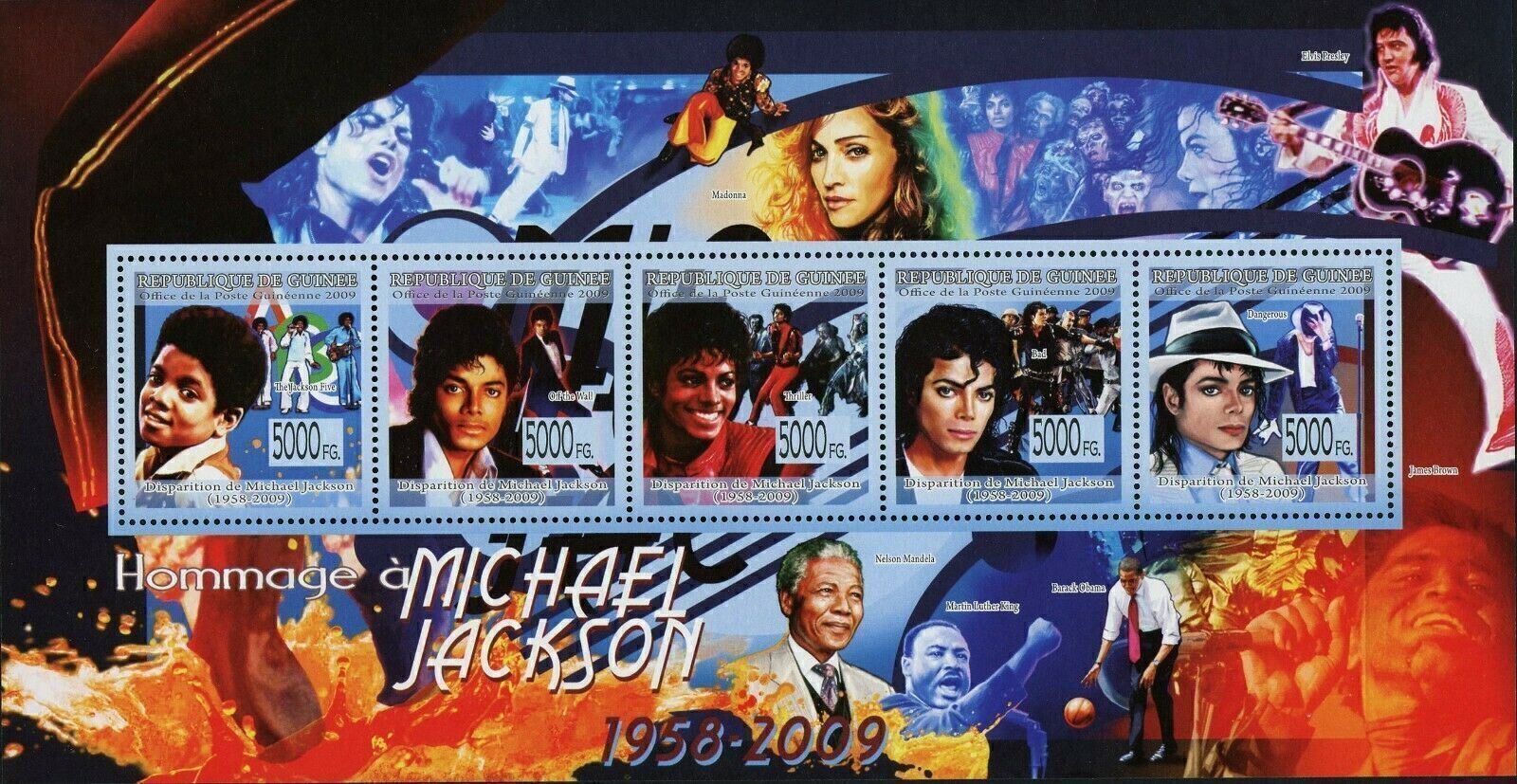 Michael Jackson Stamp The Jackson Five Of the Wall Thriller Bad ...