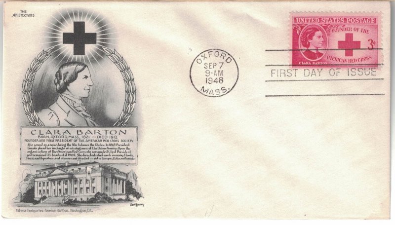 1948 FDC, #967, 3c Clara Barton, Aristocrats-Lowry | United States ...