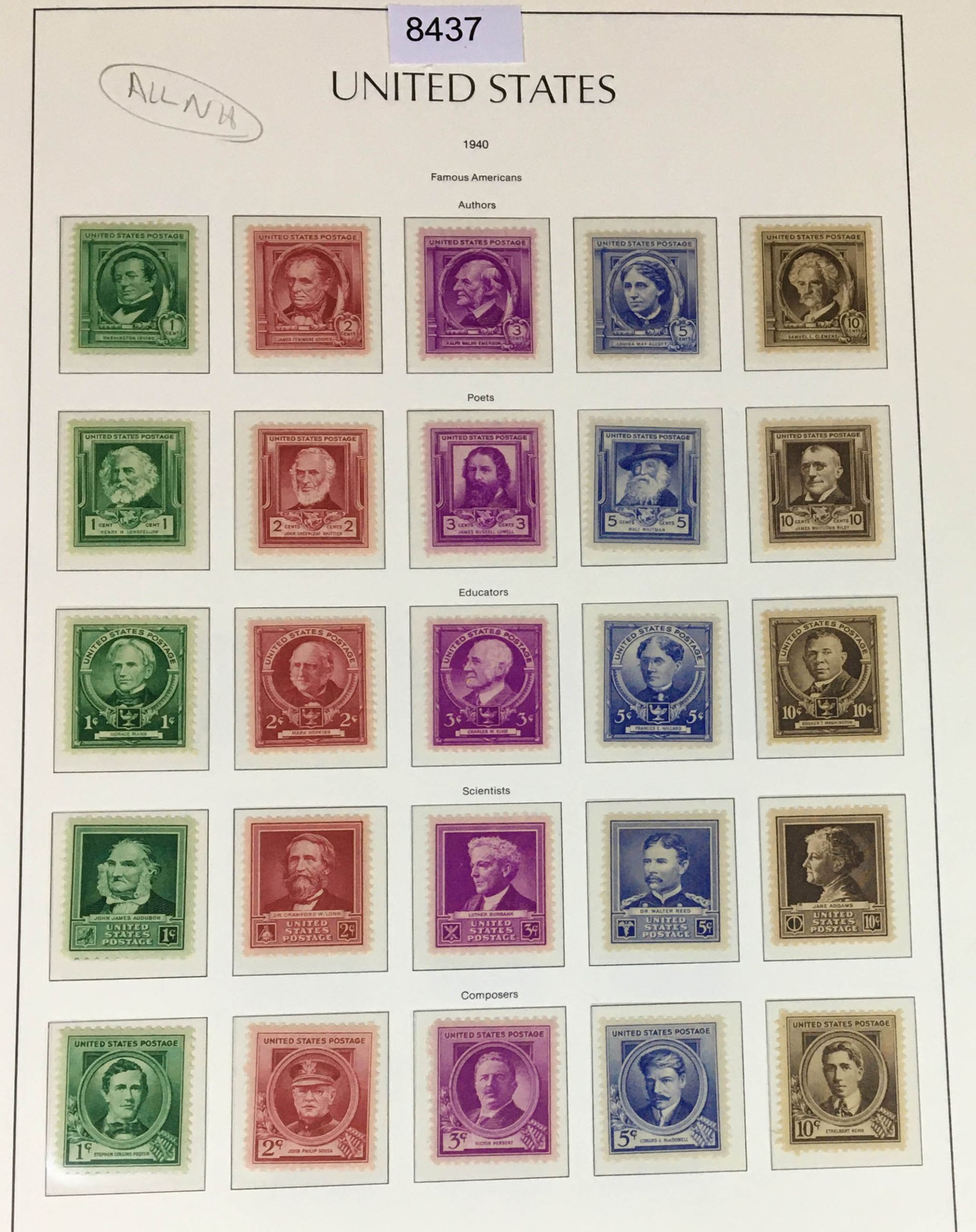 US Stamps #1940 Collection Mint OG CV. $ LOT #8437 | United States ...