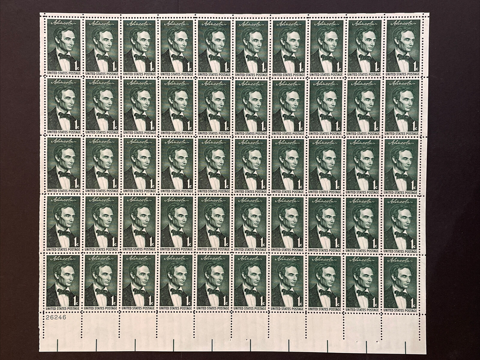 1958 sheet, 1 cent Lincoln, Sc# 1113 | United States, General Issue ...