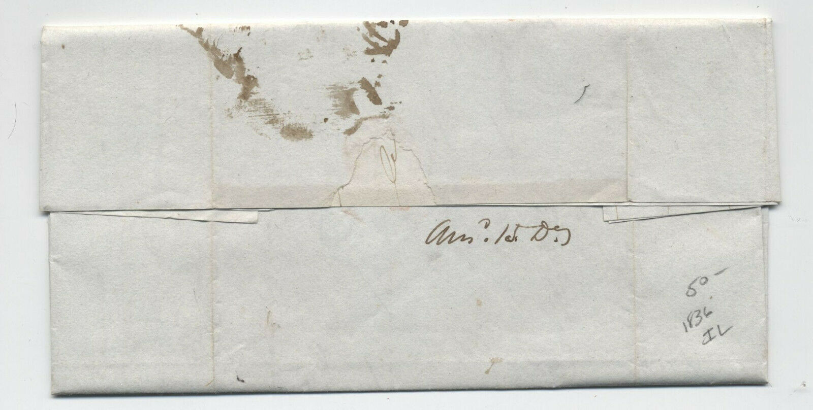 1836 Liverpool to New York transatlantic stampless packet St .Andrew [H ...