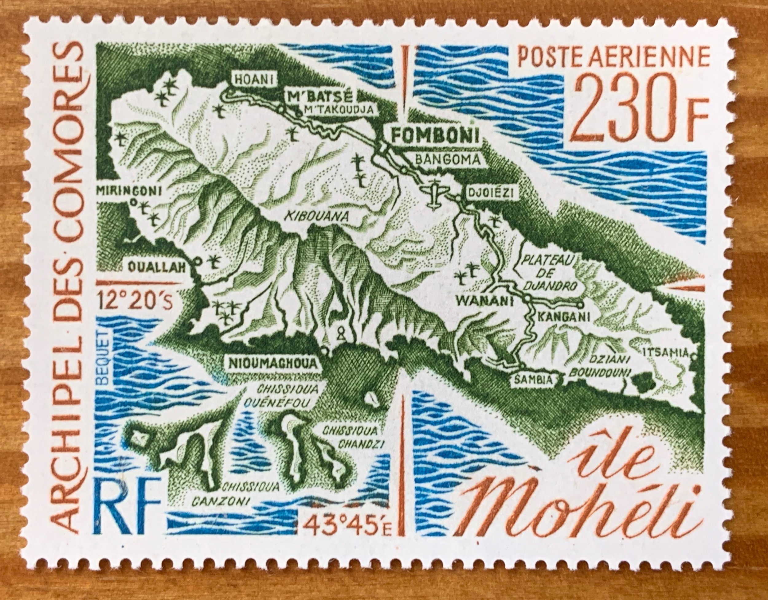 Comoro Islands 1975 Map of Moheli, MNH. Scott C68, CV $11.00 | Africa ...