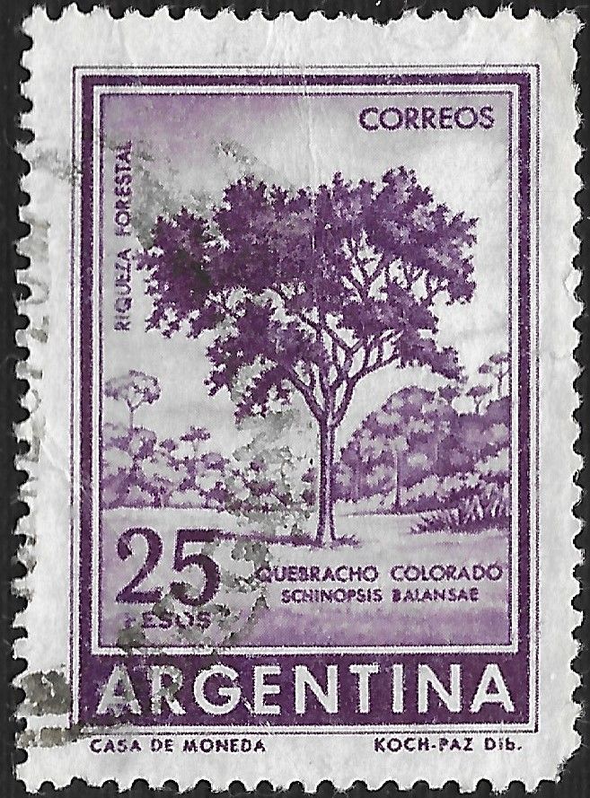 Argentina #703 25p Red Quebracho Tree | Central & South America ...
