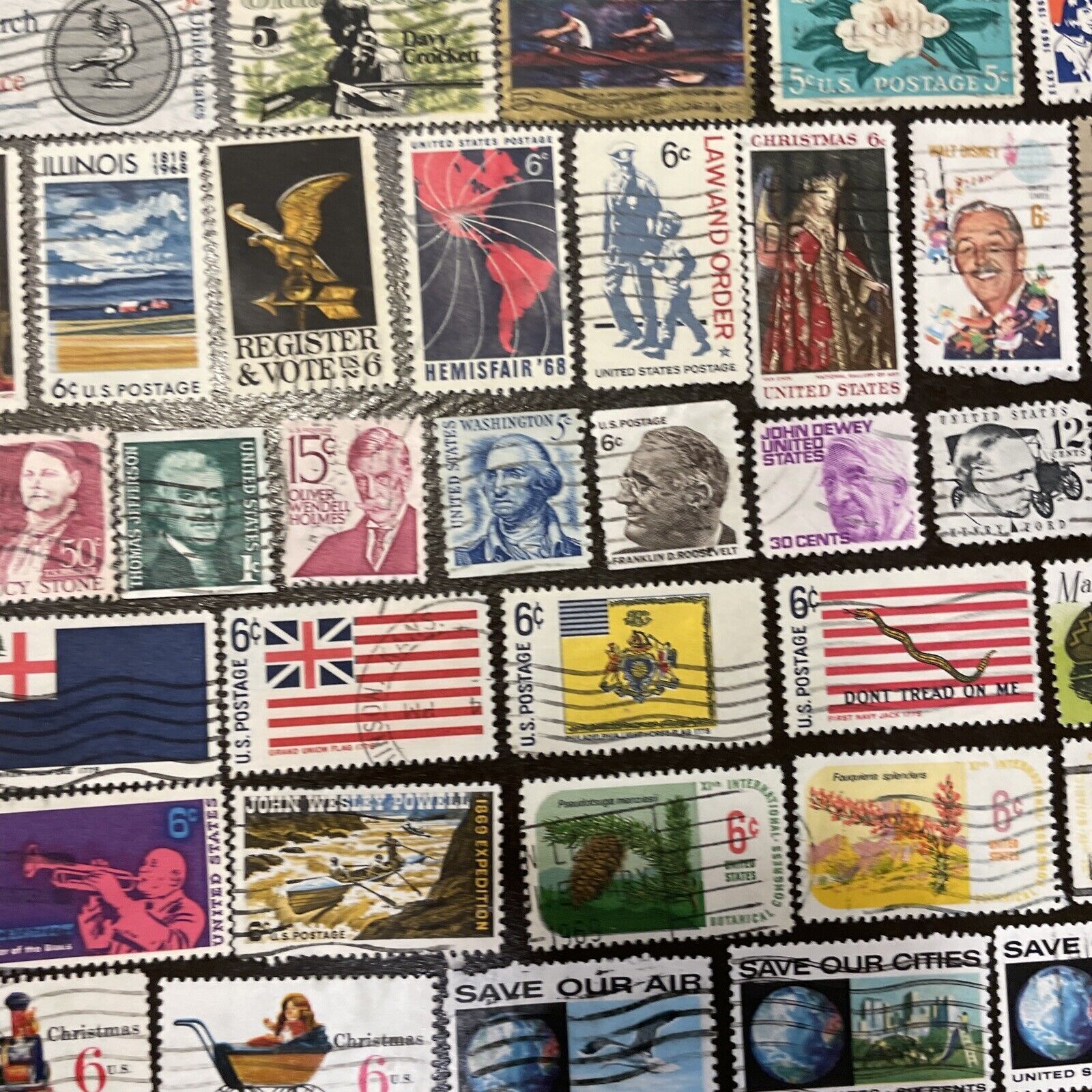 1965-74 US Stamp Starter Collection 200 All Different Used Crafting ...