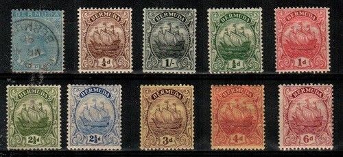 Bermuda - 10 early stamps (read description) - Catalog Value $68.60 ...