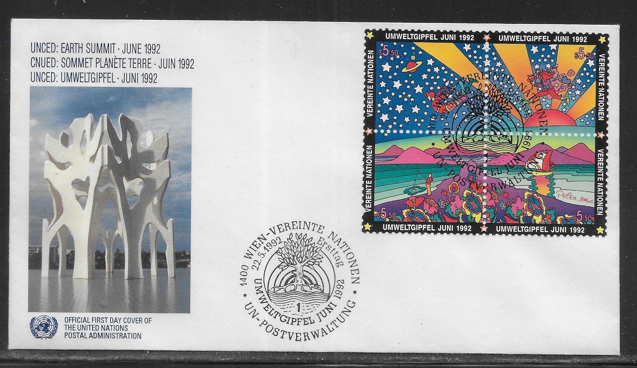 UN Vienna 132a Earth Summit Geneva FDC First Day Cover | Worldwide ...