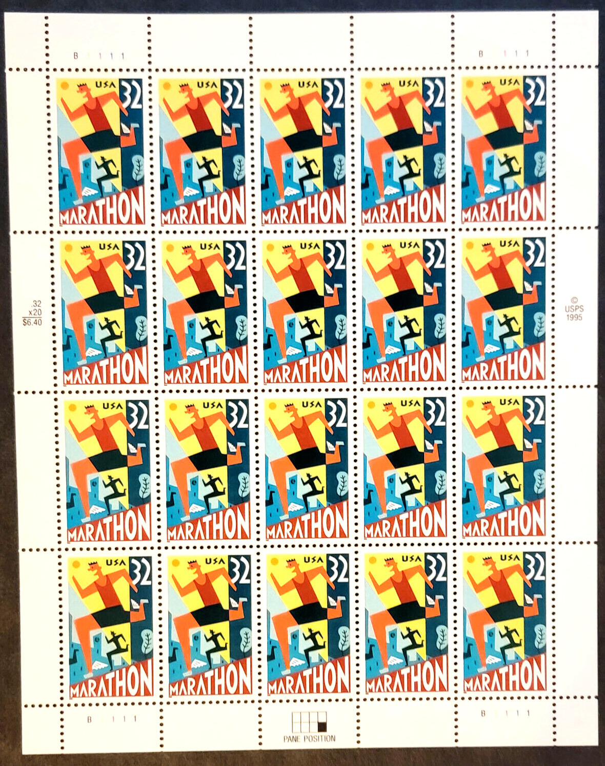 Scott #3067 Marathon (Running) Full Sheet of 20 Stamps - MNH | United ...