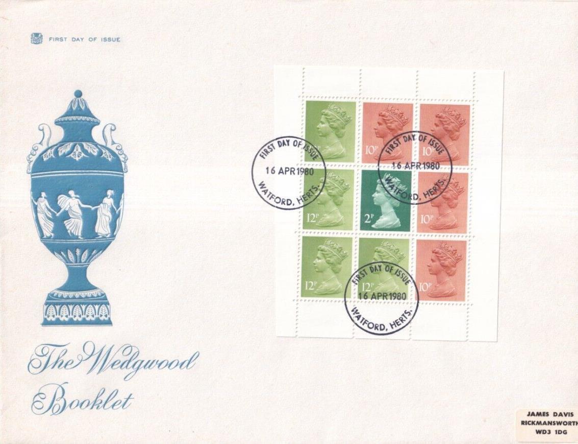 SA41d Great Britain 1980 The Wedgwood booklet leaf Queen Elizabeth II ...