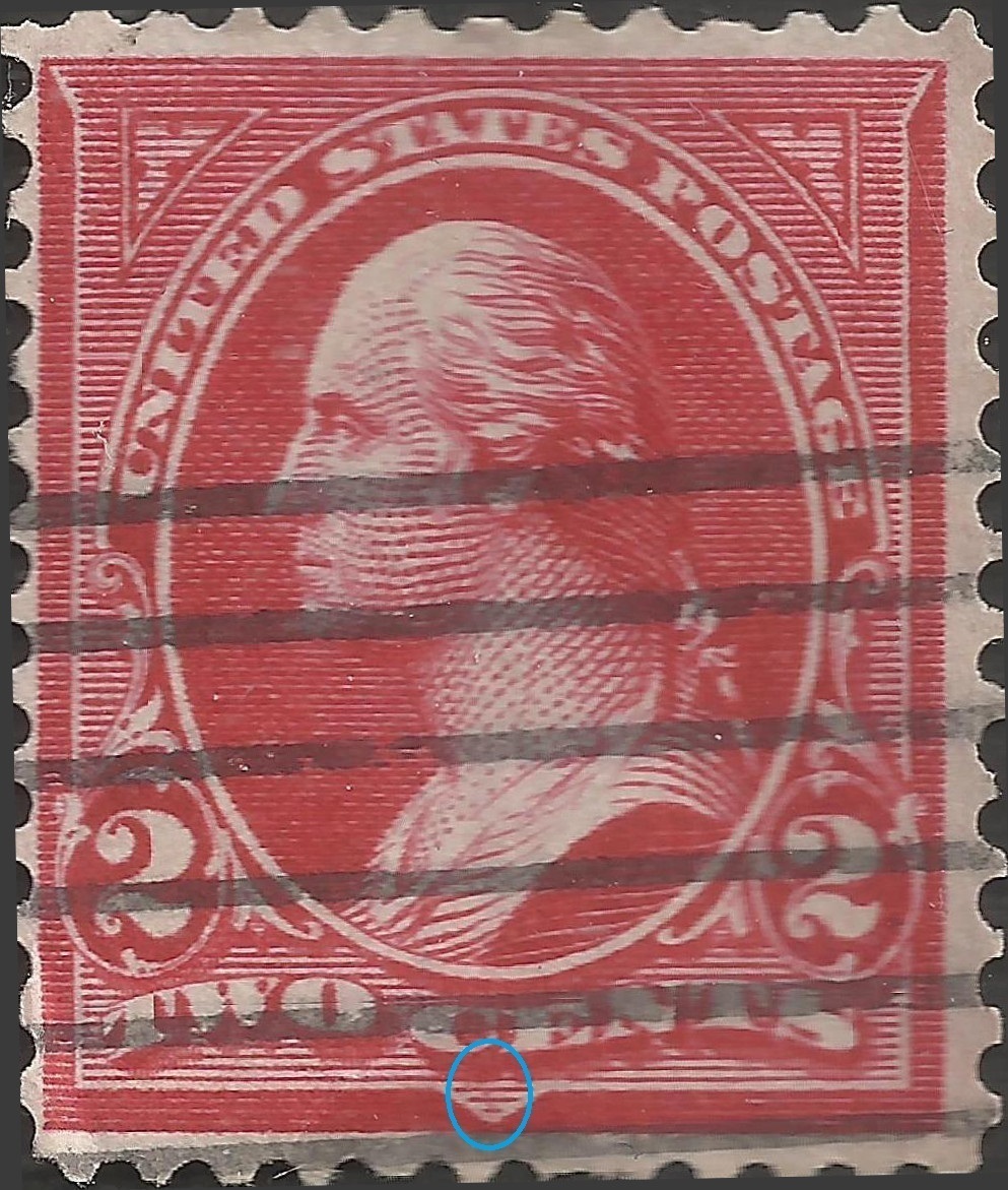 # 279b Used FAULT Faint Diagonal Line Bottom Center Red George ...