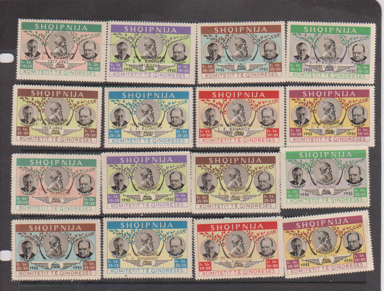 Albania in Exile John F. Kennedy Memorial Stamps Overprinted in Black ...