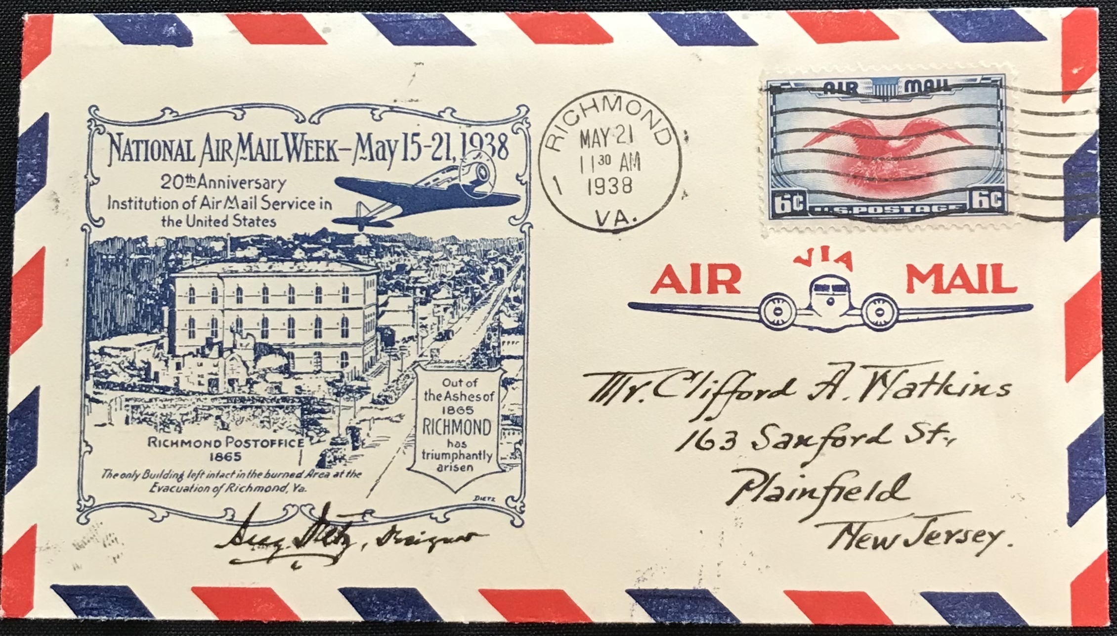 US #C23 Event Cover National Air Mail Week NAMW Richmond VA Signed L23 ...