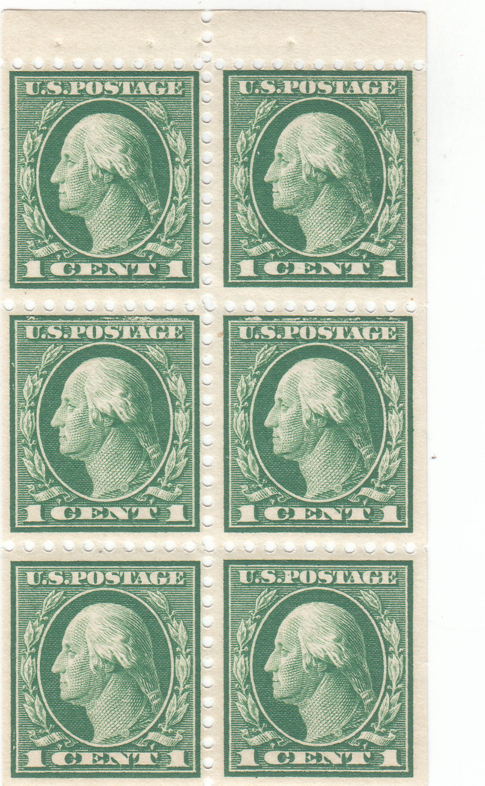 Scott# 462a - 1c Green - Washington - perf 10 booklet pane of 6 - MNH ...