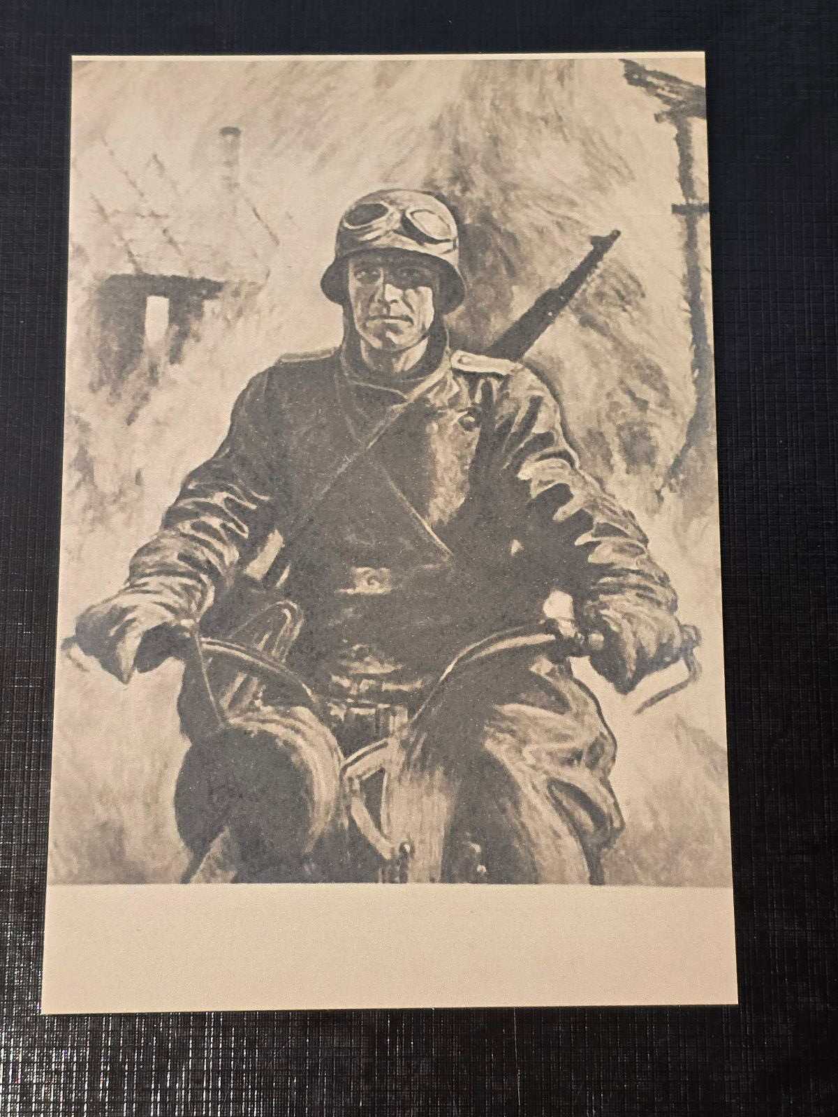 GERMANY STEEL HELMET MOTORCYCLE SOLDIER WWII Nazi German Third Reich ...