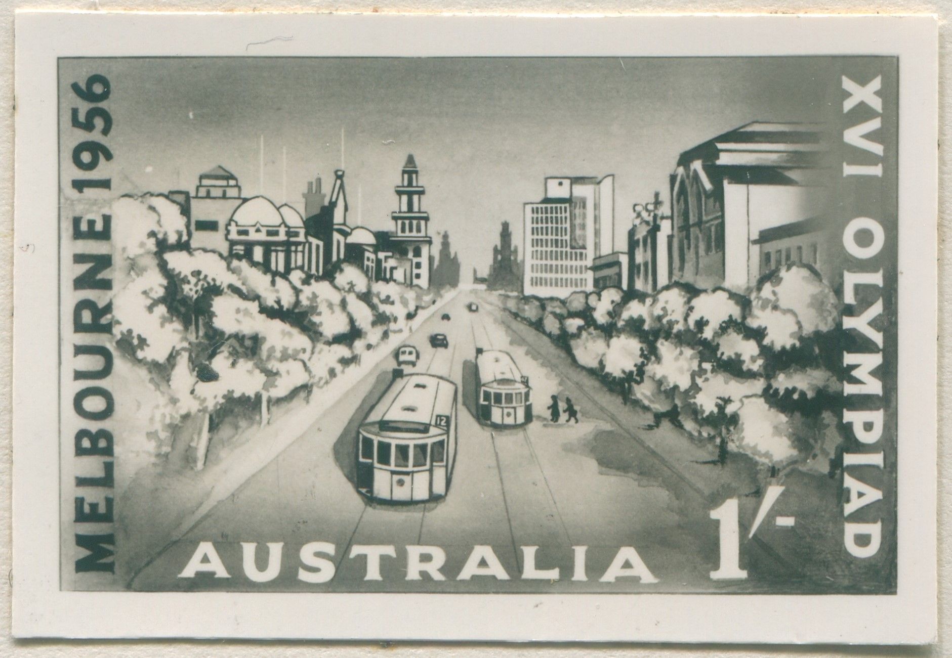 Australia 1956 1s Olympic Games SG292 progressive photographic proofs ...