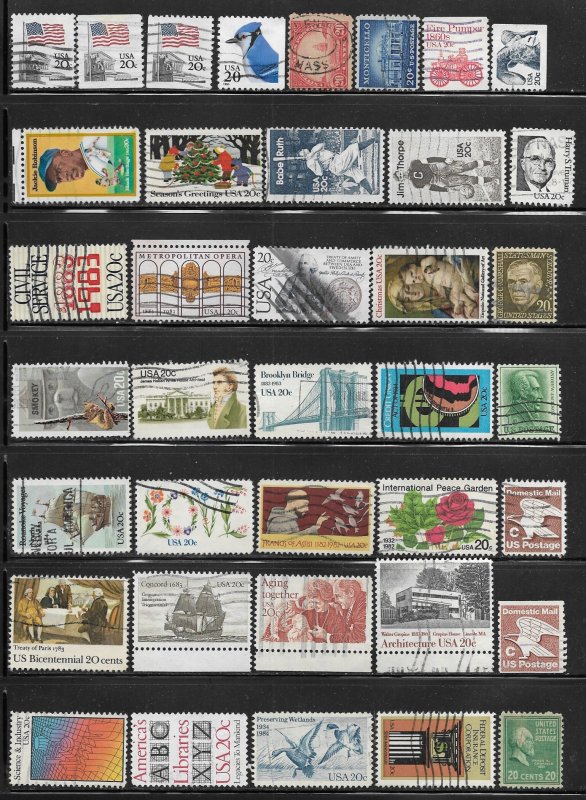USA United States Packet Lot of 38 all different US Stamp Collection ...