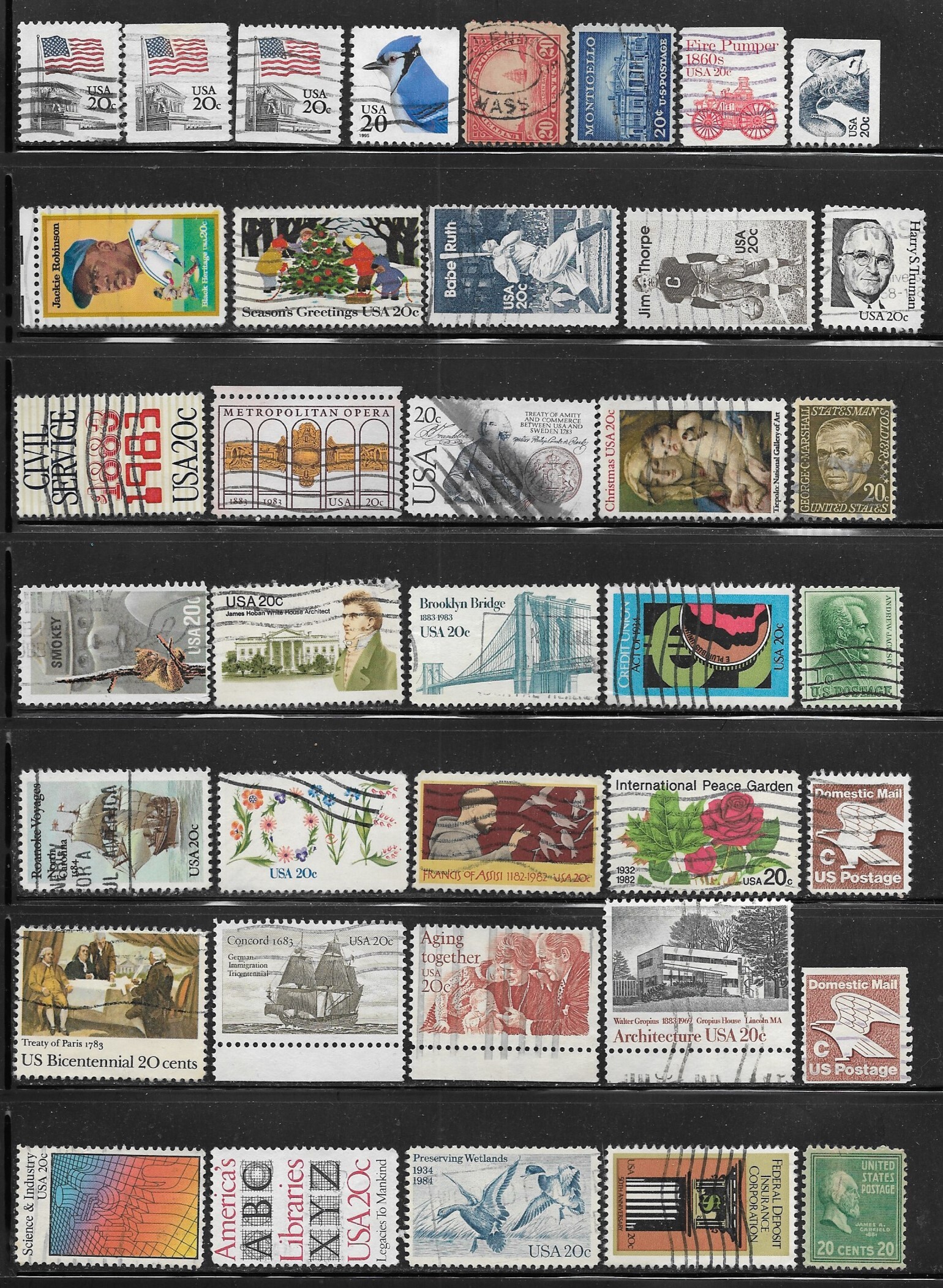 USA United States Packet Lot of 38 all different US Stamp Collection ...
