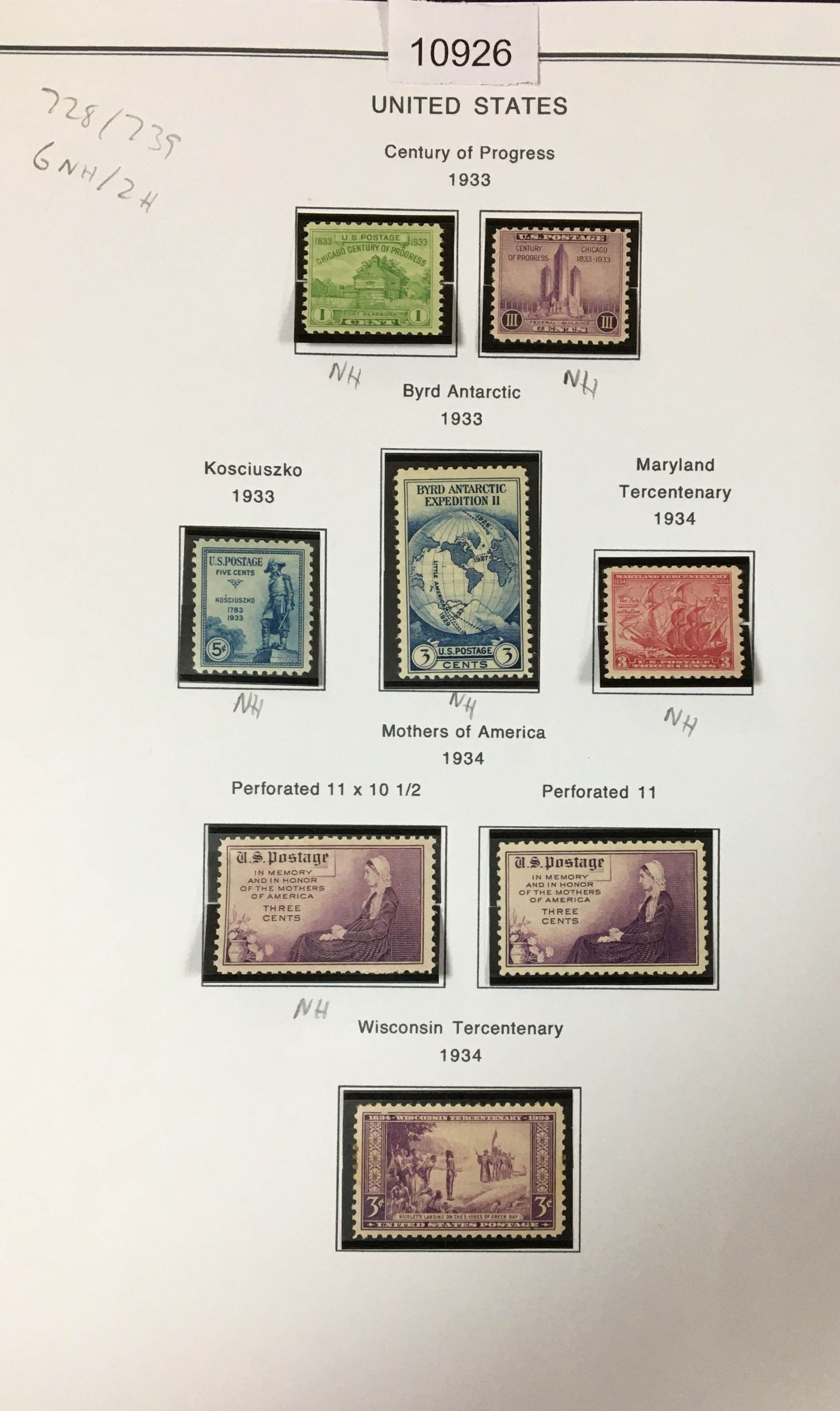 US Stamps # 728/739 Group Mint OG 2h/6nh LOT #10926 | United States ...