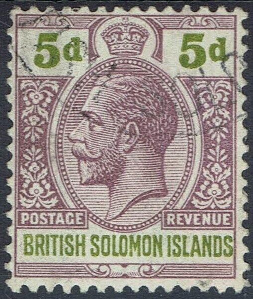 British Solomon Islands 1922 KGV 5d WMK Multi Script CA Used ...