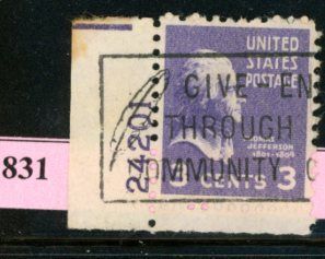 PKStamps - USA - 807 - Used - Plate Number Single #21-831 | United ...