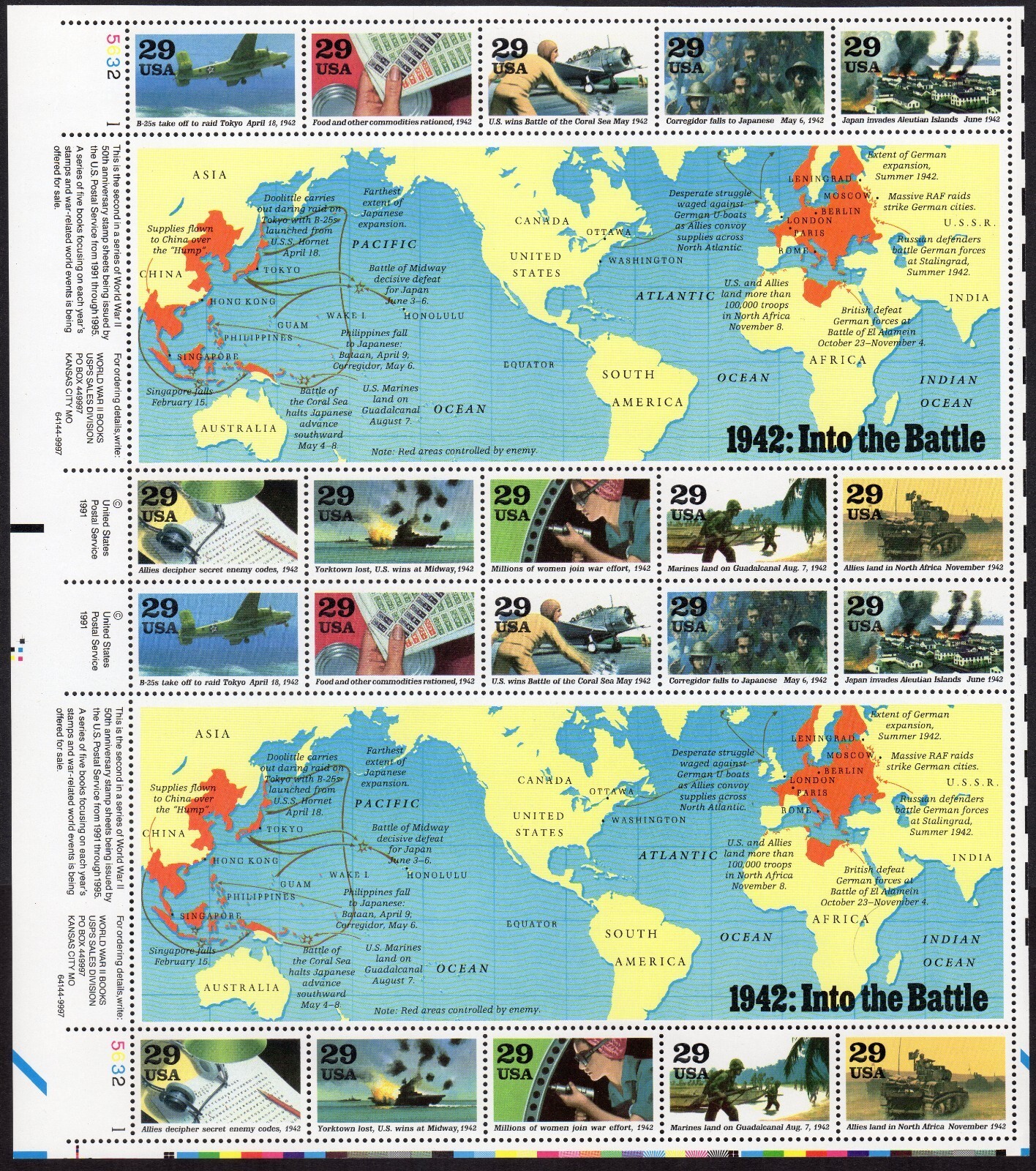 Scott #2697 WW2 1942: Into The Battle Sheet of 20 Stamps - MNH | United ...