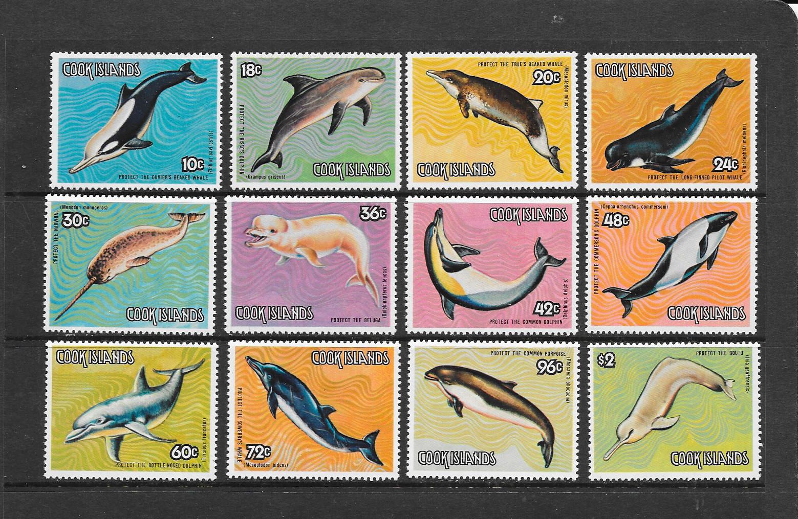 Whales, Dolphins - Cook Islands #767-778 | Australia & Oceania - Cook ...