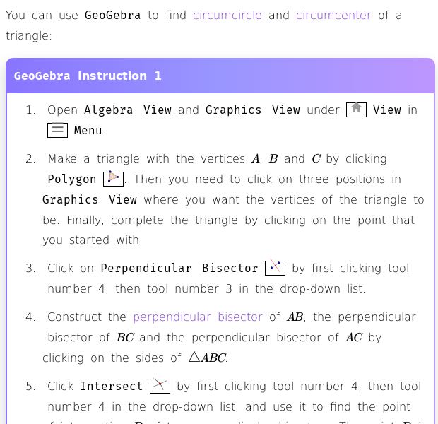 Geometry in GeoGebra | Guide for Commands and Views | House of Math