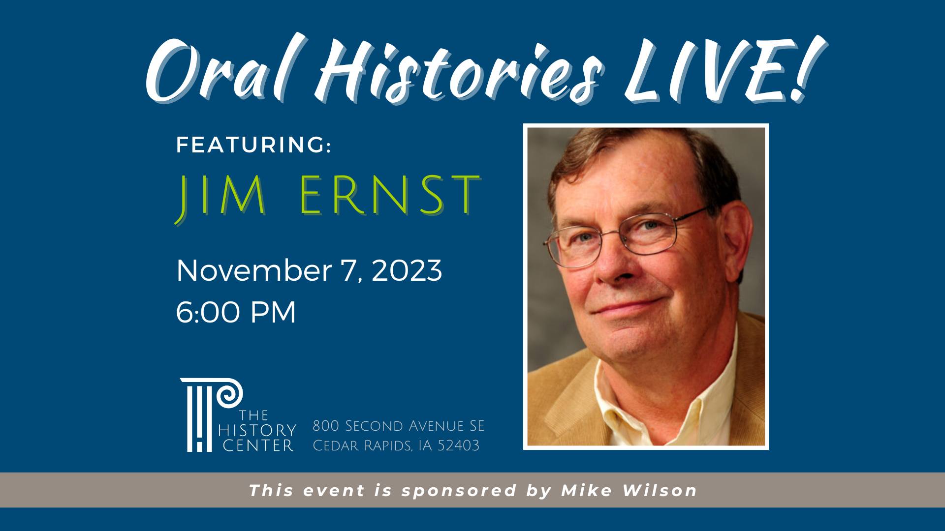 Oral Histories LIVE! Featuring Jim Ernst | Hoopla