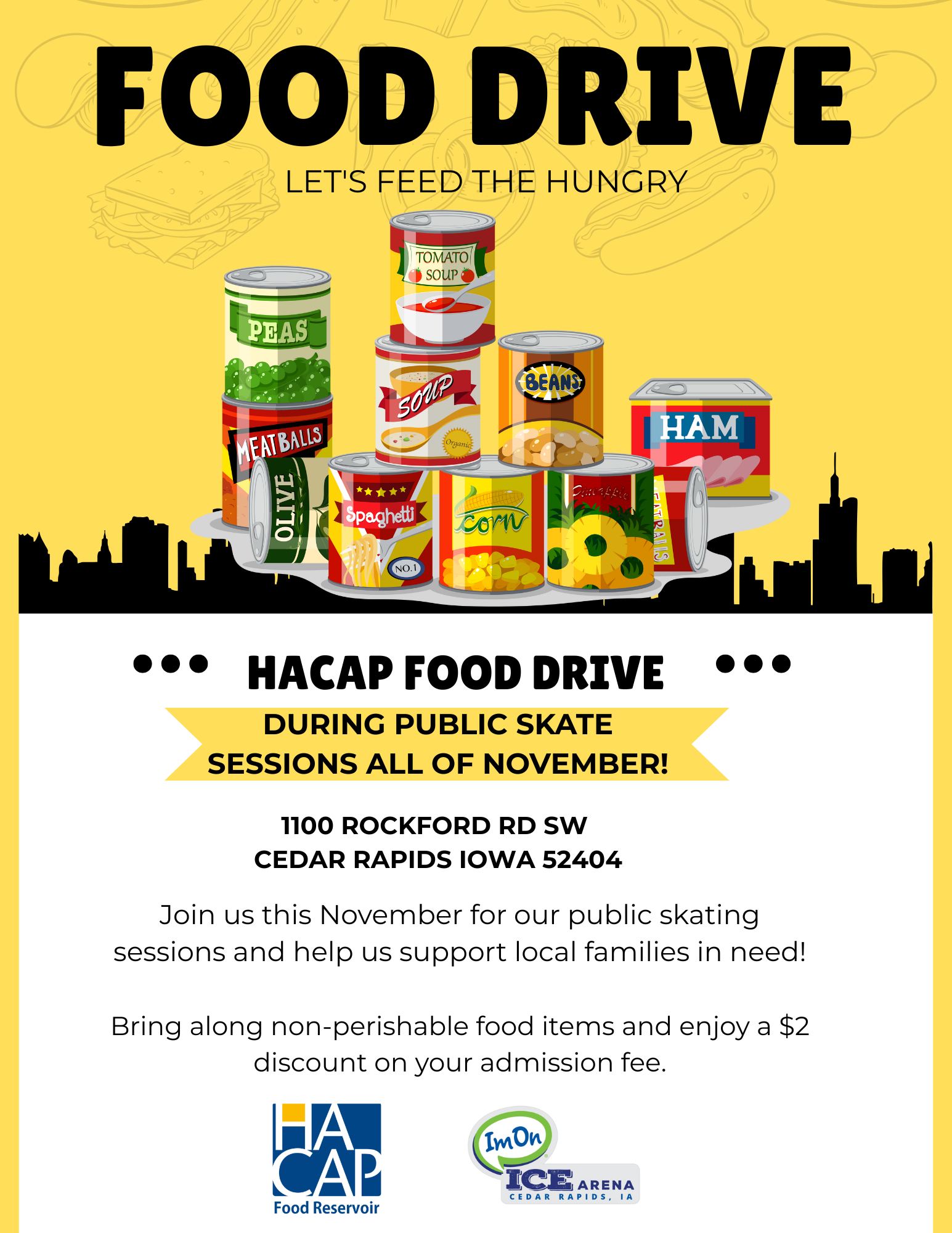 HACAP Food Drive at the ImOn Ice Arena | Hoopla