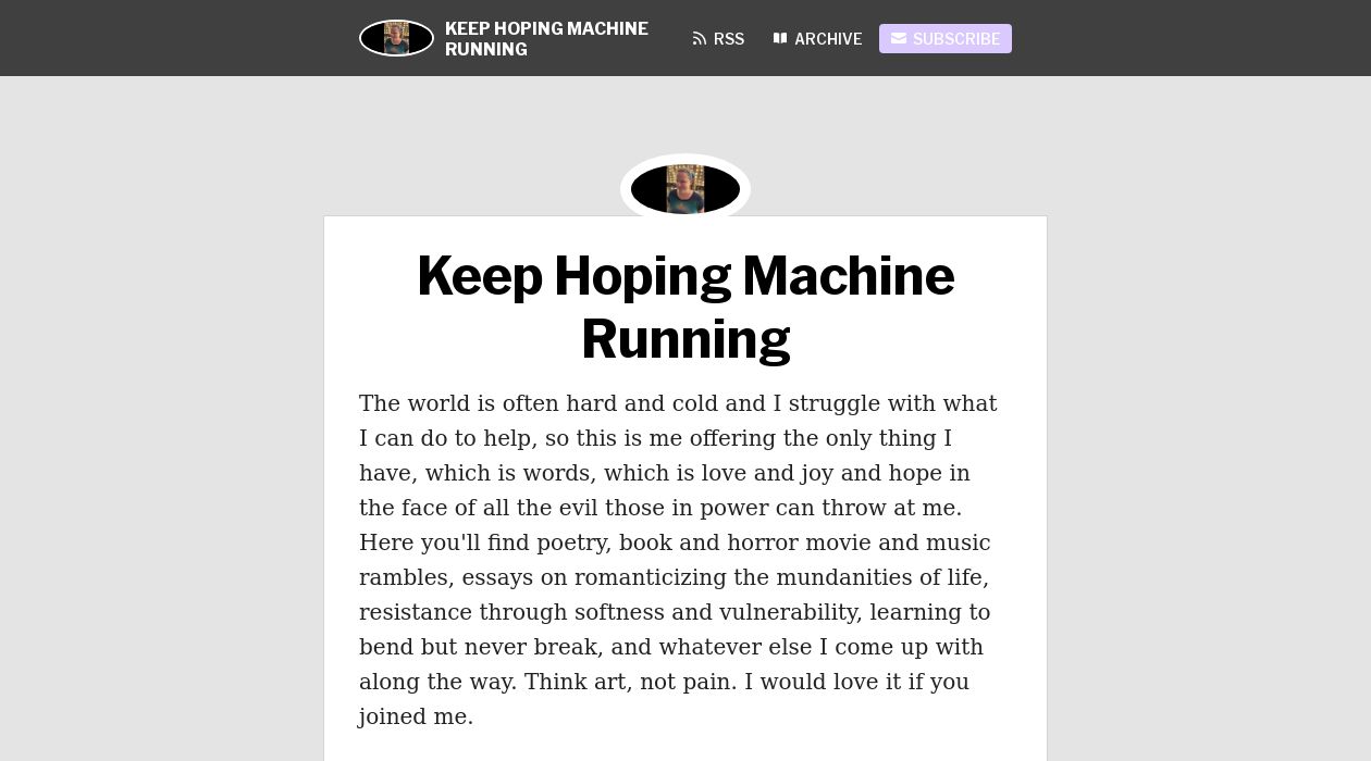 Keep Hoping Machine Running - InboxReads