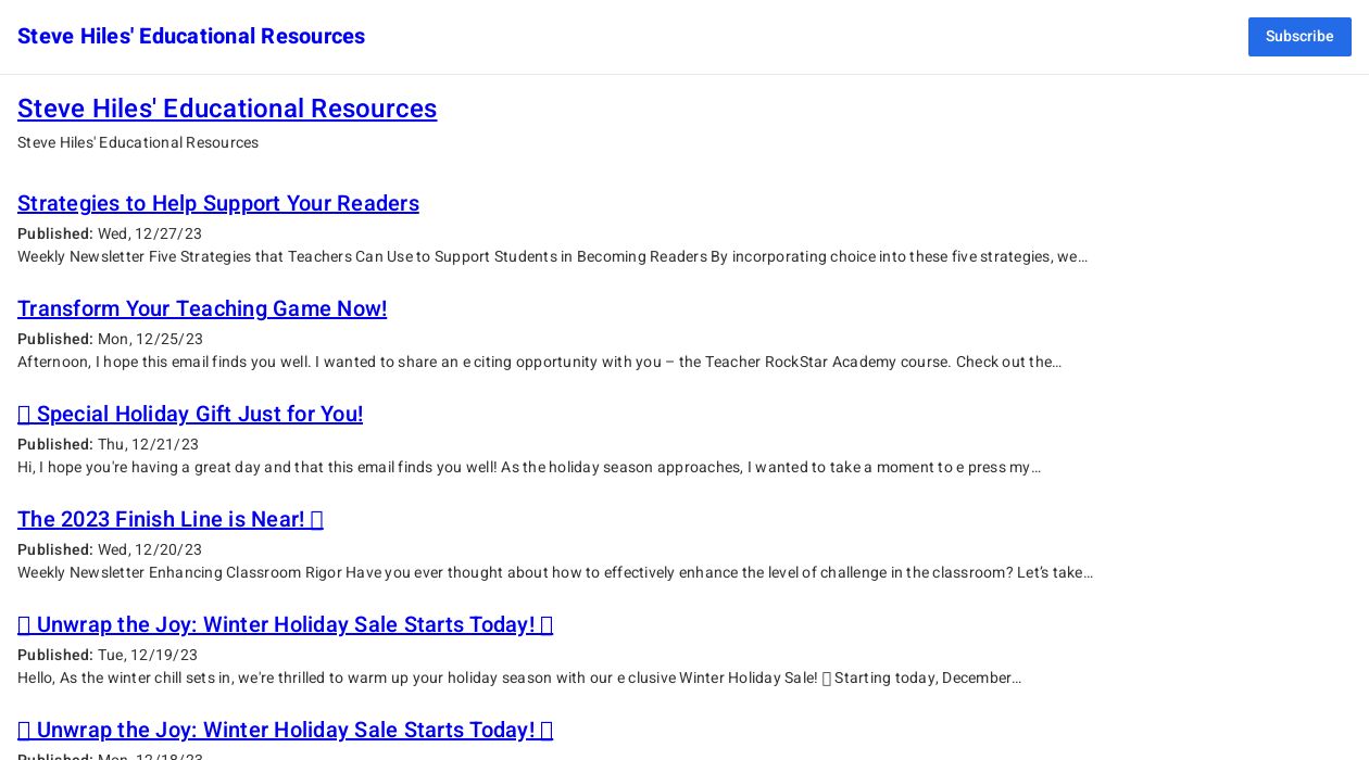 Steve Hiles Educational Resources - InboxReads