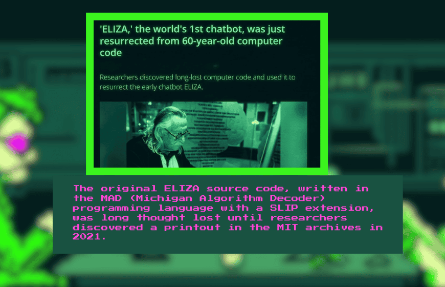The First AI Chatbot in History: ELIZA at MIT (1966)