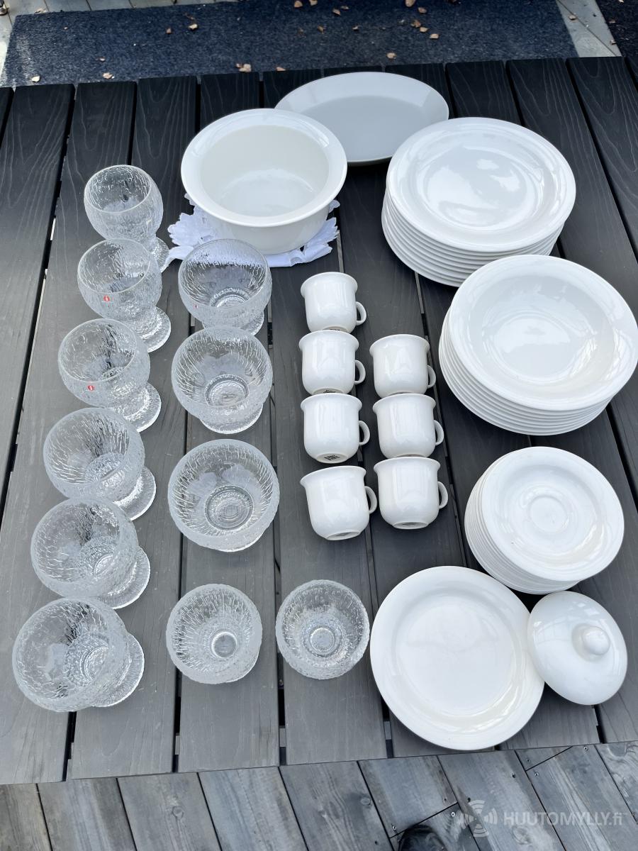 Arabia astiat, Iittala lasit yht 51 kpl – Huutomylly.fi