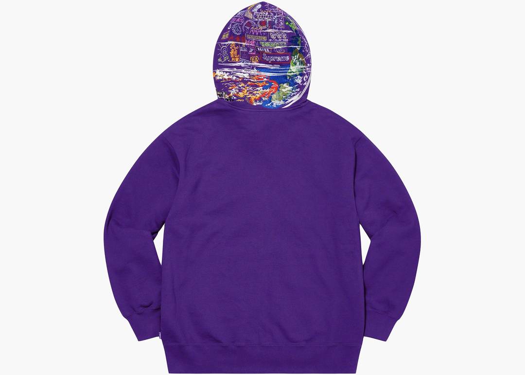 Supreme Globe Zip Up Hooded Sweatshirt Purple | Hype Clothinga Supreme Globe Zip Up Hooded Sweatshirt Purple | Hype Clothinga