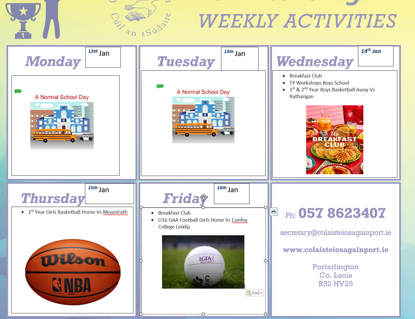 What is Happening in Coláiste Íosagáin This Week ? | Coláiste Íosagáin