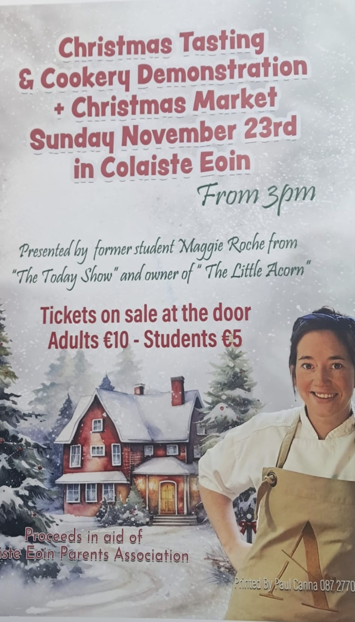Maggie Roche Christmas Tasting Event | Coláiste Eoin Hacketstown