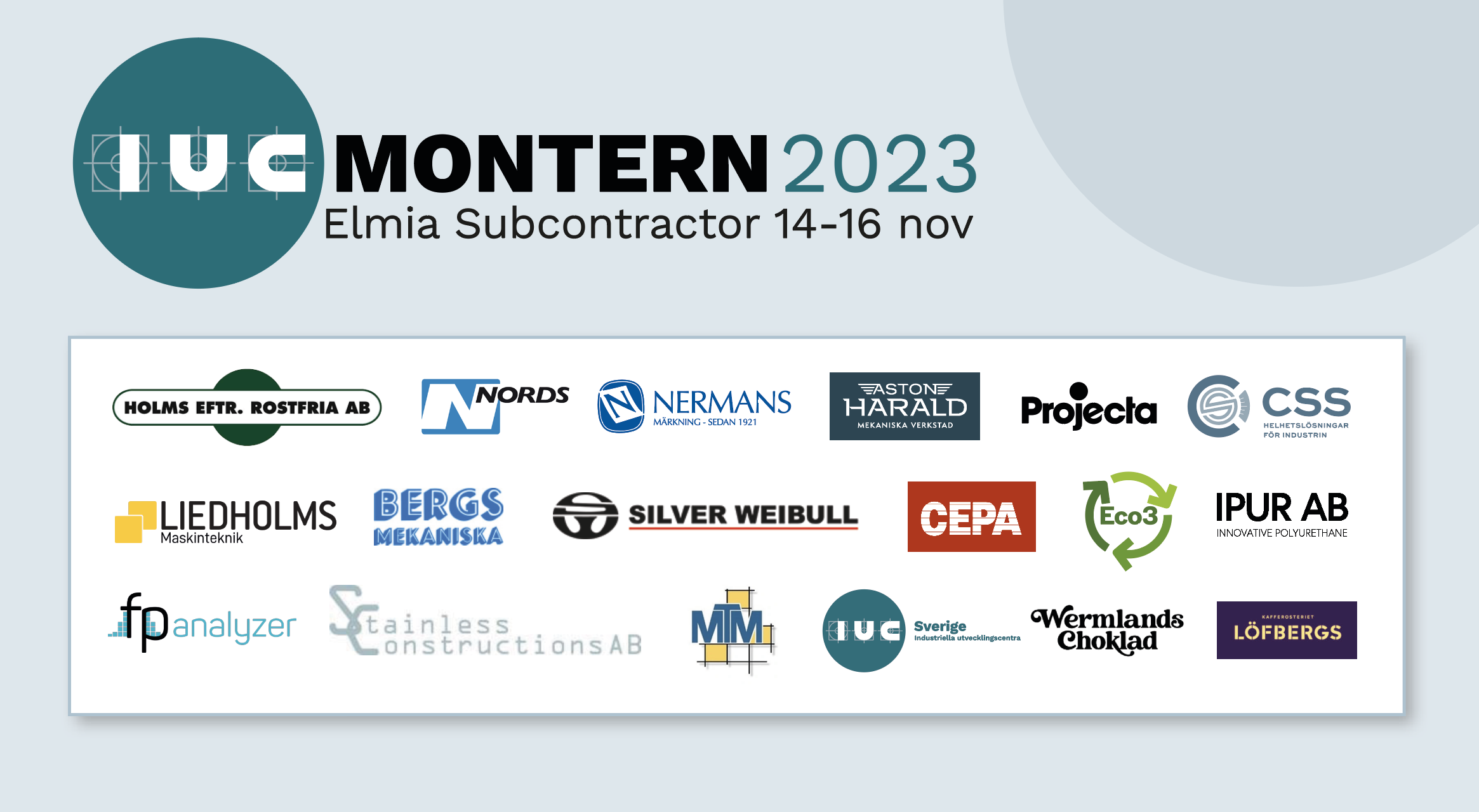 Utställarna i IUC-montern på Elmia Subcontractor 2023 | IDC ...