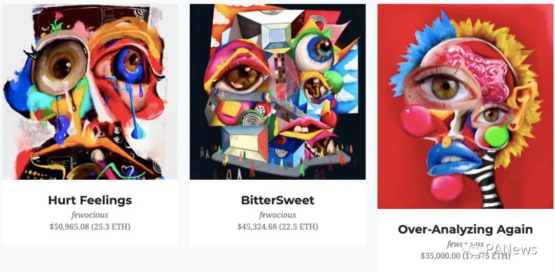 -Fewocious部分作品 圖源：PANews-