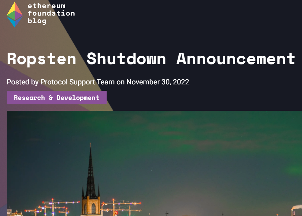 以太坊基金會關閉 Ropsten 測試網，預定 2023 年中再關 PoW 鏈 Rinkeby | 動區動趨-最具影響力的區塊鏈媒體 (比特幣 ...
