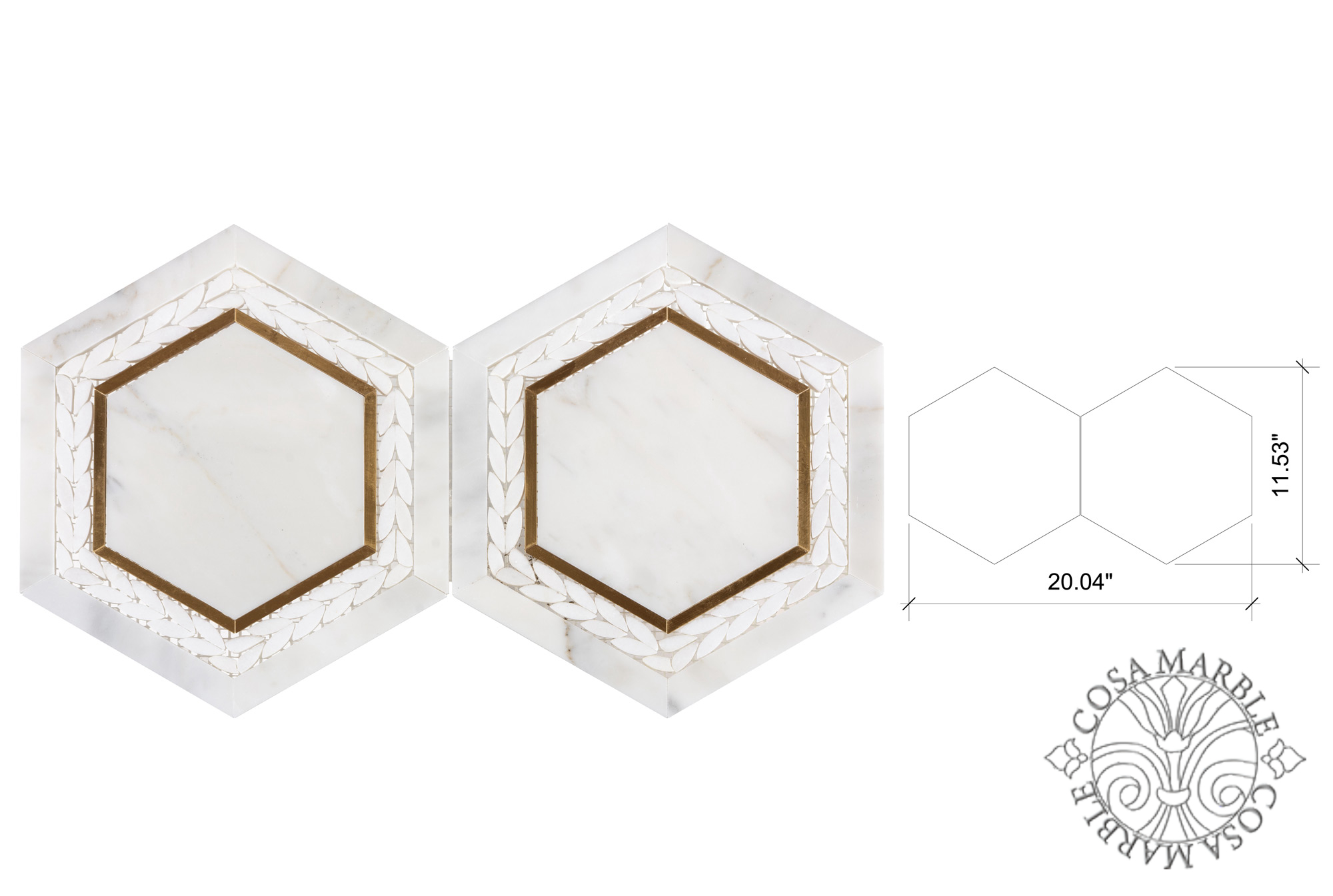 Cosa Marble: Ansonia: CG/TW/Brass Brushed | floors-and-wall-patterns