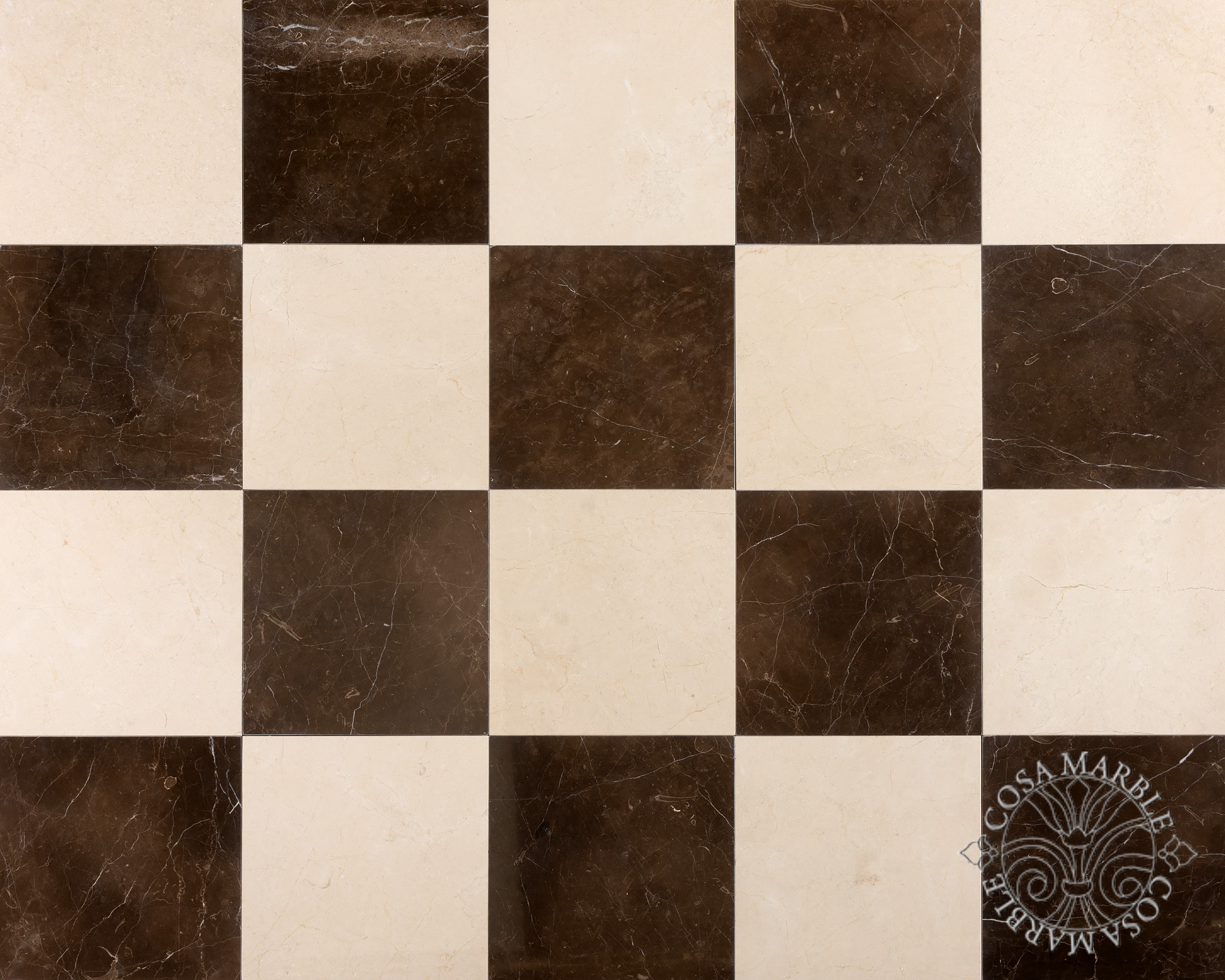 Cosa Marble: Checkerboard: Orient St. Laurent/Crema Marfil | stone ...