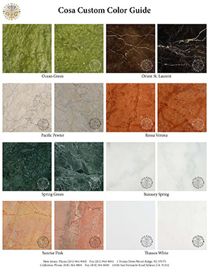 Cosa Marble: All Your Custom Colorway Options