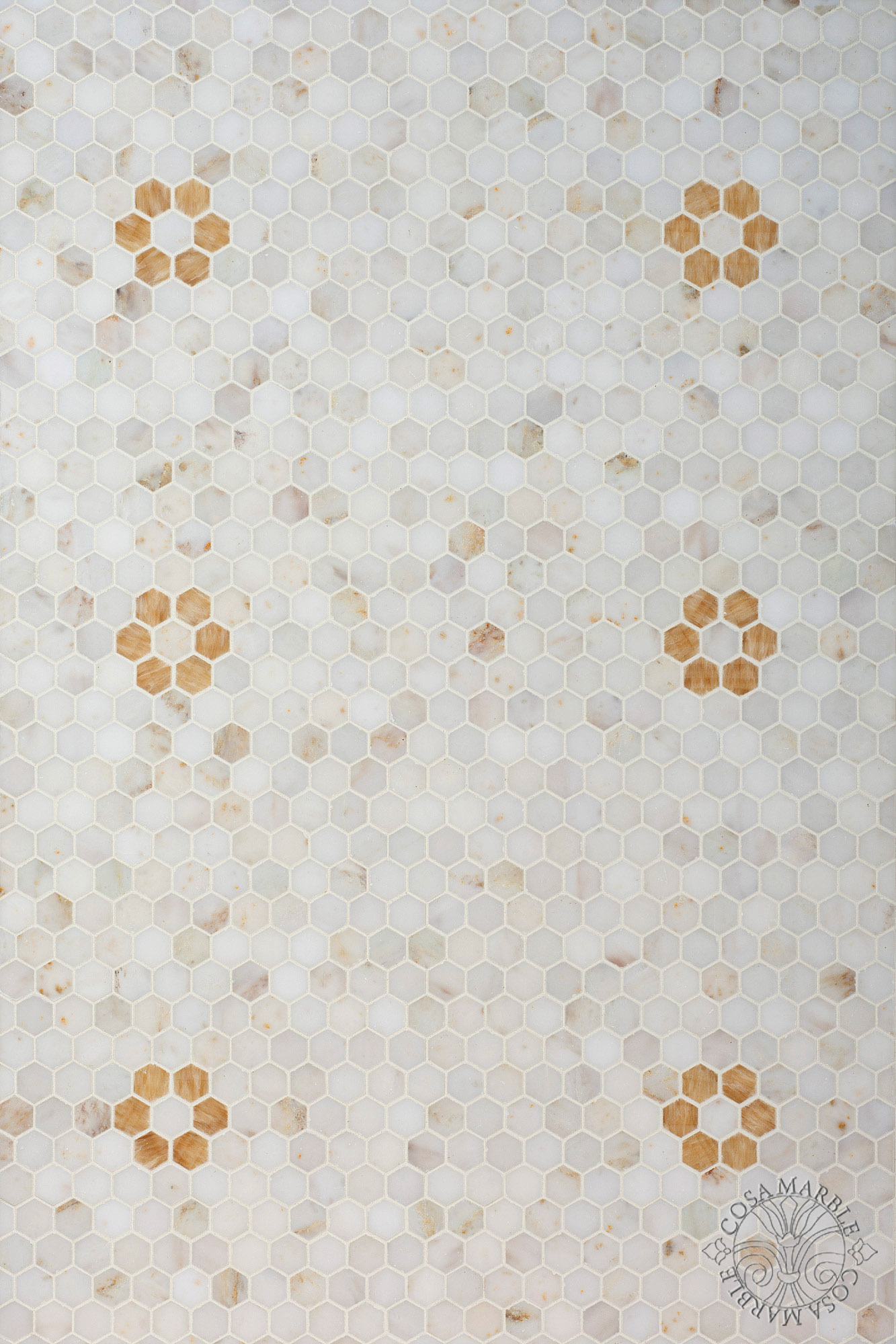 Cosa Marble: Hexagon Deluxe: Cal. Monet Honed, Honey Onyx Hon | floors ...
