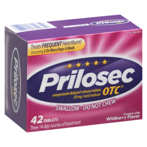 Prilosec Otc Acid Reducer 20 Mg Tablets Wildberry Flavor