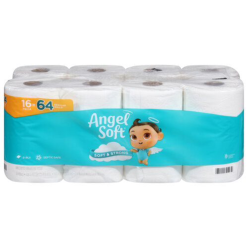 Angel Soft Bathroom Tissue Mega Roll Unscented 2 Ply Smart And Final