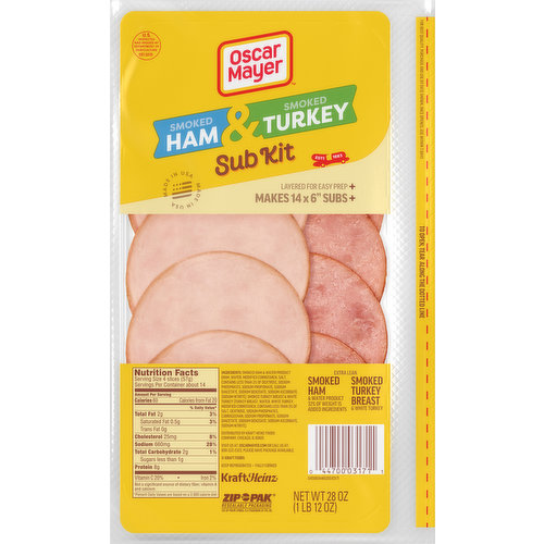 Oscar Mayer Sub Kit, Ham & Turkey, Smoked - Smart & Final