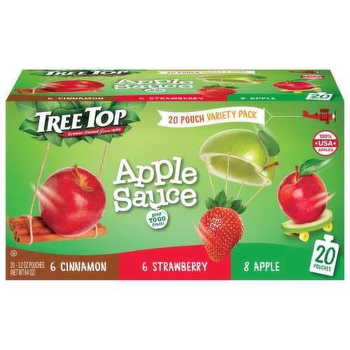 Tree Top Apple Sauce, Cinnamon/Strawberry/Apple, Variety Pack - Smart ...
