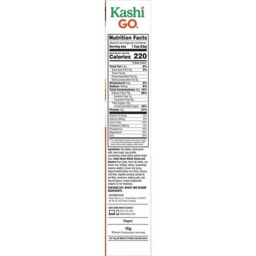 Kashi Go Lean Nutrition Label