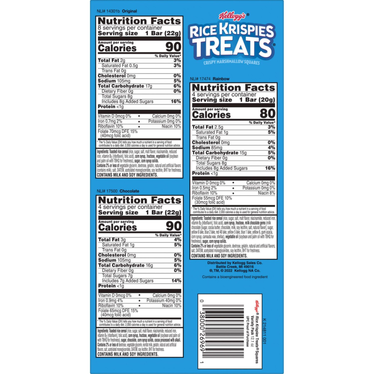 Rice Krispies Nutrition Facts Label